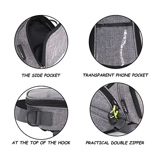 WOLT Powersports Motorcycle Tank Bag With waterproof rain cover Strong Magnetic, Motorbike Bag Transparent Pocket For Cell Phone Navigation, Update Version (Grey) …