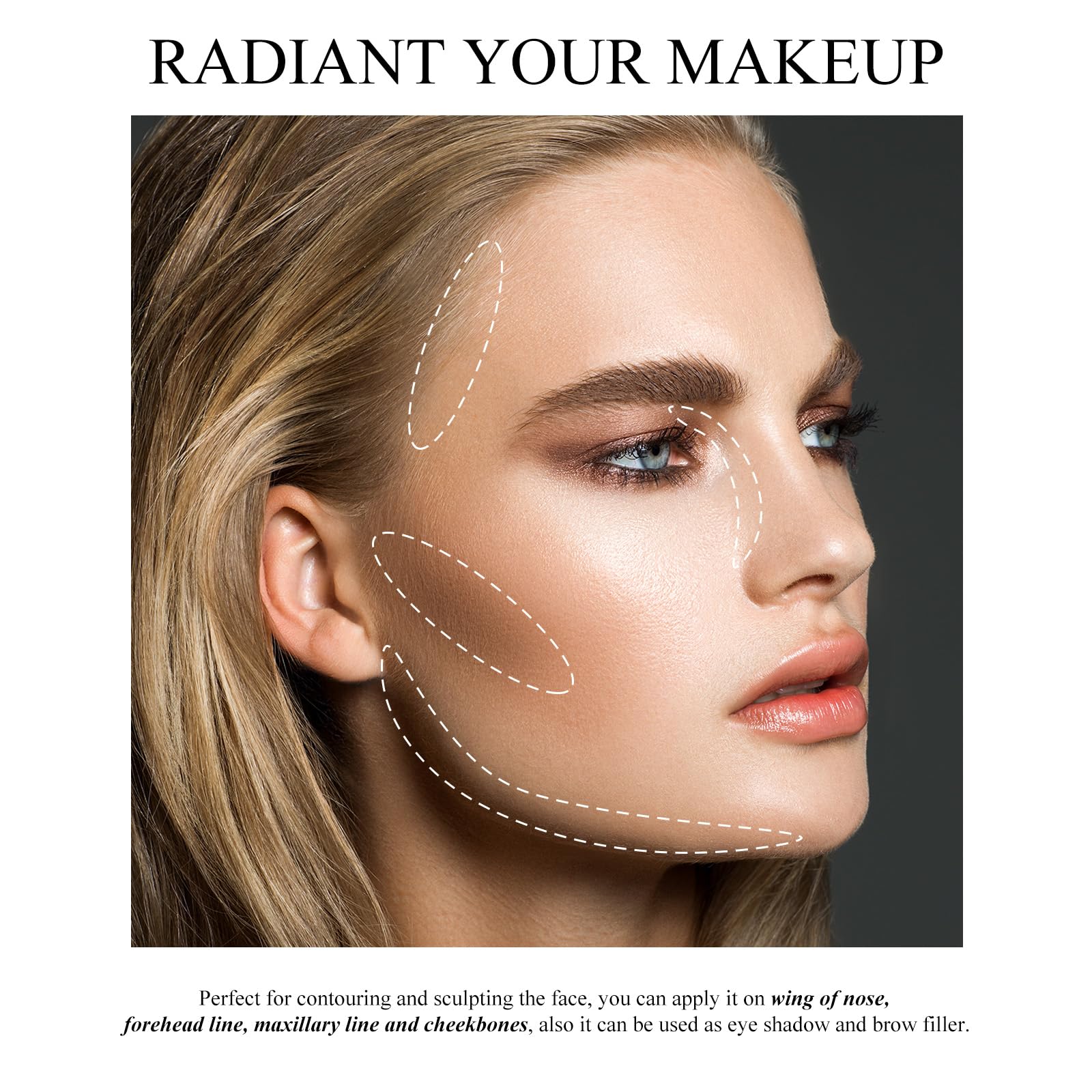 KYDA Face Contour Palette, Sculpting Contouring, Concealer Contour Powder Palette, Silky Smooth Lightweight High Pigmented Shadow Makeup