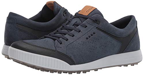 ECCO Men's Street Retro Hydromax Golf Shoe, Marine Camel Nubuck, 6-6.5