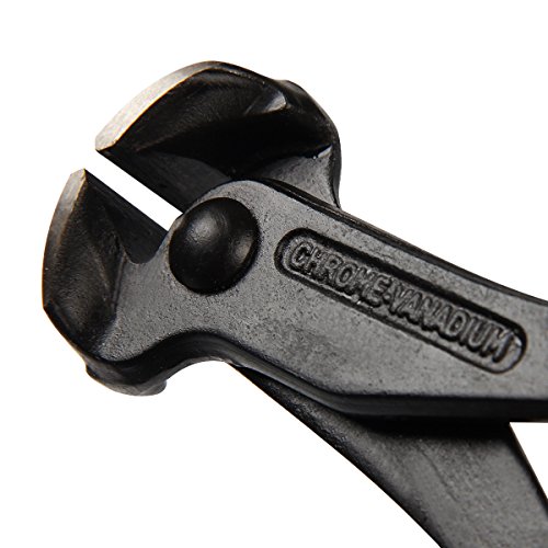 KSEIBI 141150 End Cutting Pliers 7 Inch Grip Handle Black Finish Chrome Vanadium Steel Carpenter Pincer, Nippers Tool, Cat Paw, Nail Remover, Rivet Cutting Pliers, Steel Wire Cutter Construction Tool