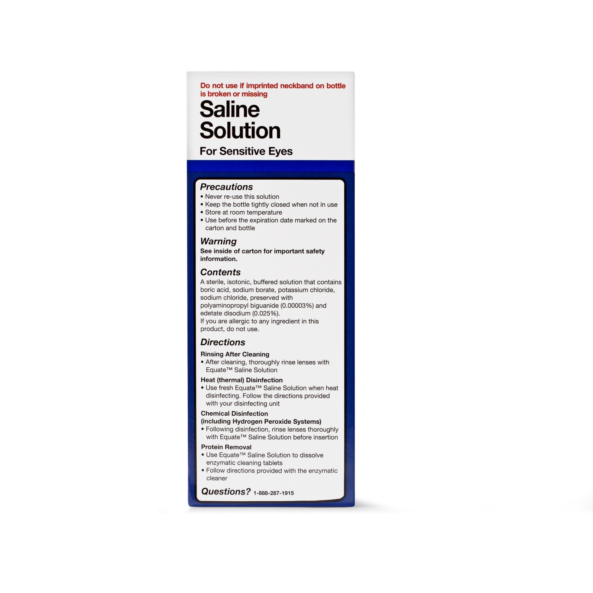 Equate Saline Solution, Contact Lens Solution for Sensitive Eyes Twin Pack 2 x 12 fl oz (2x12 Fl Oz)