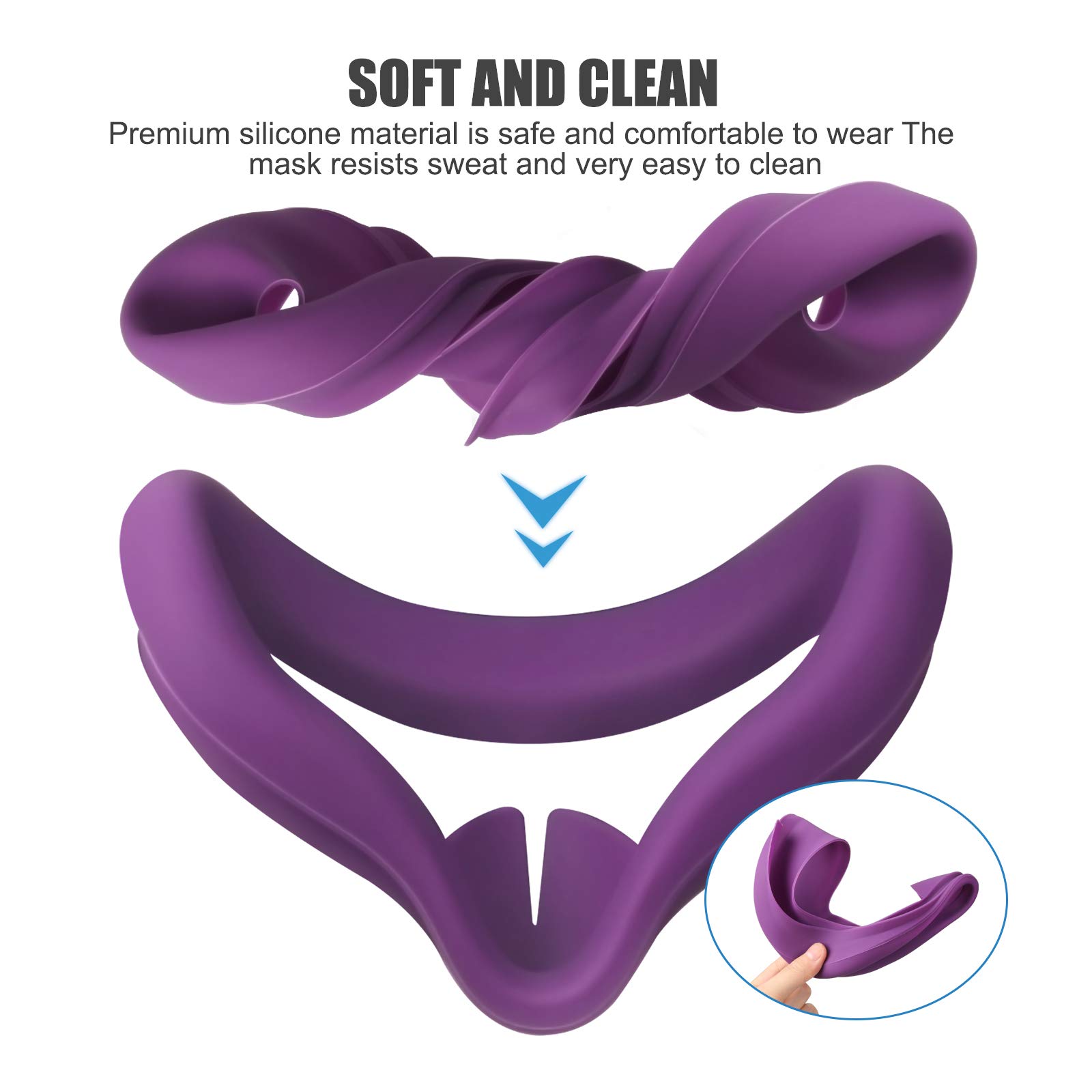 Eyglo VR Face Silicone Cover Mask for Oculus Quest 2 Headset Face Pad Cushion Sweatproof Anti-Fog Oculus Quest 2 Accessories (Purple)