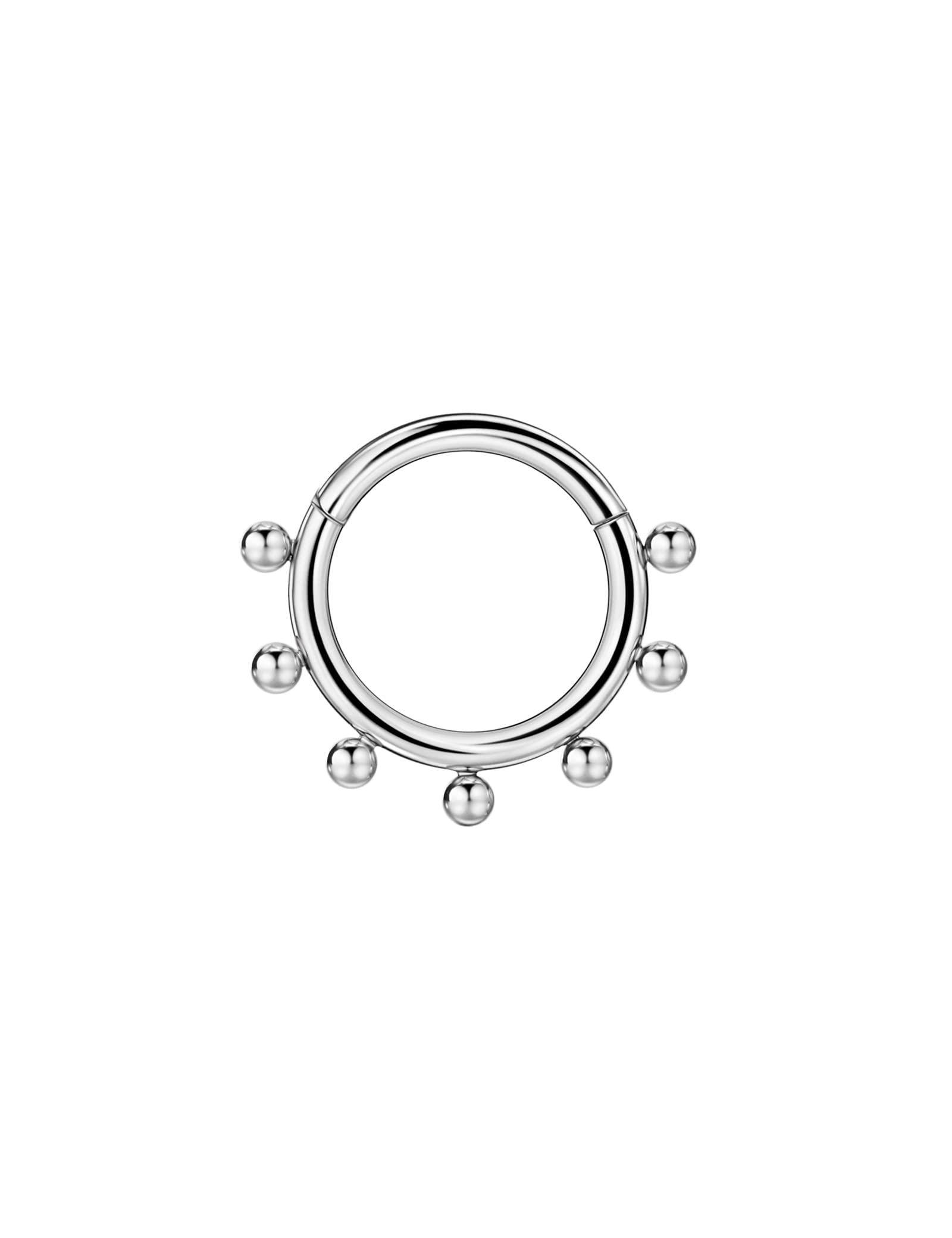 FANSING 316L Surgical Steel Septum Ring 16g 8mm Septum Jewelry 16 Gauge Beaded Septum Clicker 5/16" Septum Daith Piercing Jewelry