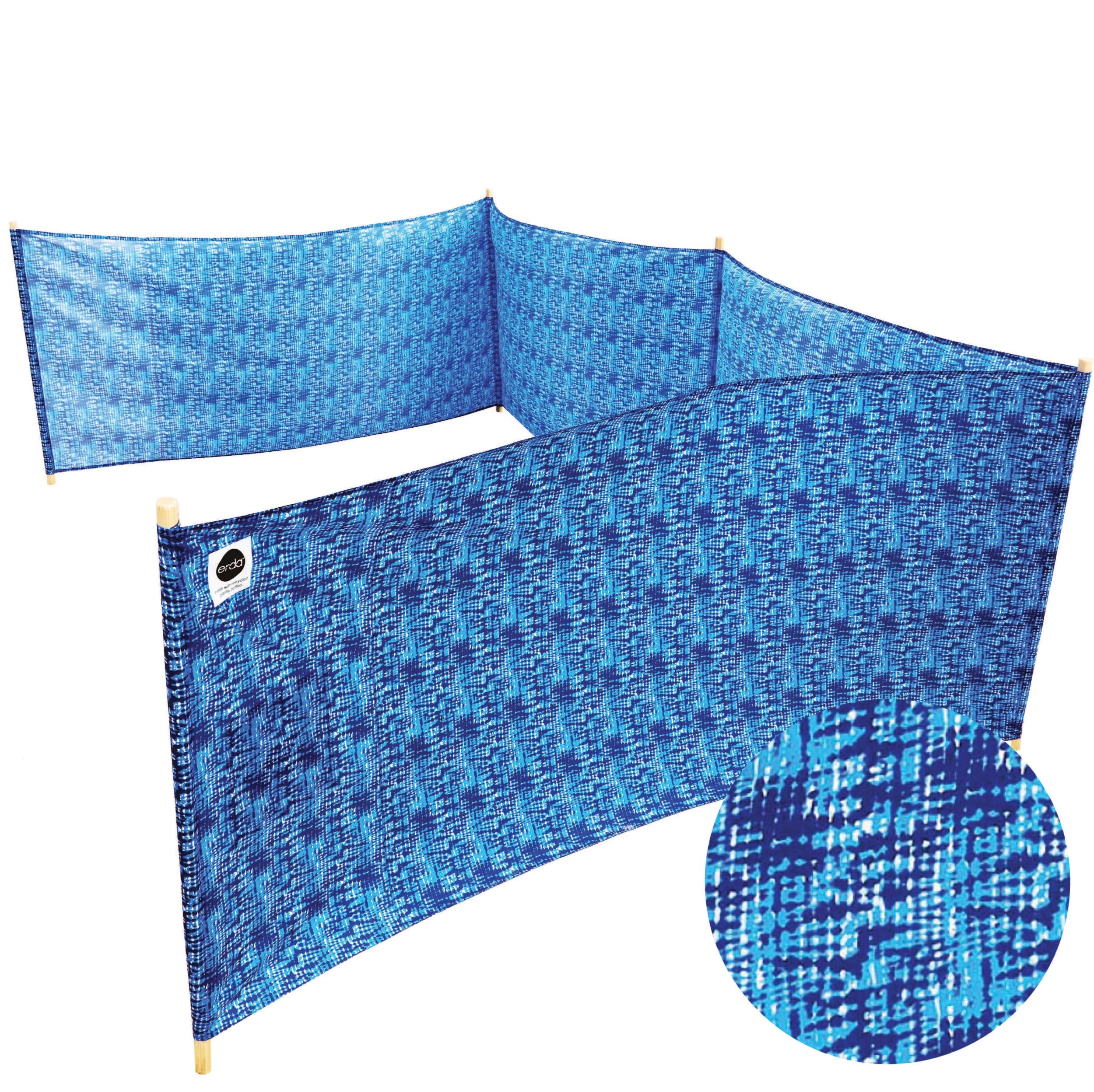 erda Tide Dye Pro Beach Recycled Polyester Rip-Stop 20 ft Lightweight Windscreen, Privacy Screen, Wind Blocker, Free Matching Shoulder Bag (New Mahogany Wood Poles)