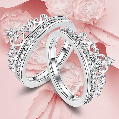 erDouckan Alloy Ring Solid Detachable Crown Detachable Crown Ladies Ring for Wedding - Platinum US 7 for Summer Spring Women Girl Fashion Ring