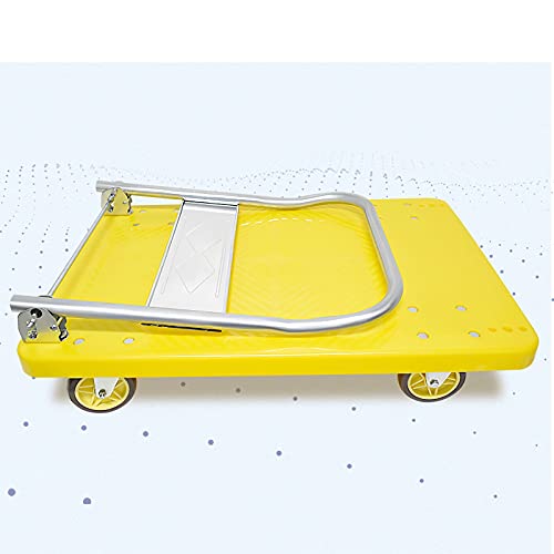 Generic Platform Hand Truck Folding Platform Truck Plastic Panel Push Dolly with Metal Handle 360 Degree Swivel Wheels for Indoor Floor Silent Moving Push Dolly for Loading (Size : 385lb) (3