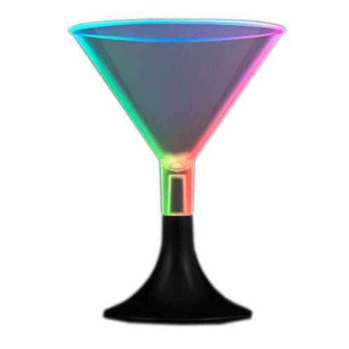 GlowUp LED Light Up Martini Glass Black Stem - 7oz