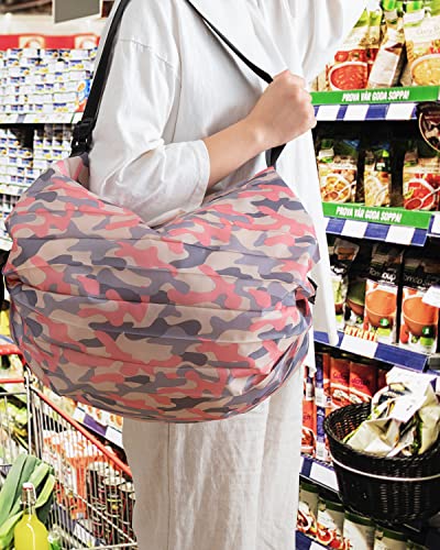 WEIBYEDAN Reusable Grocery Bags,Foldable Portable Shopping Bags,Large Capacity Picnic camping bag Tote Bag