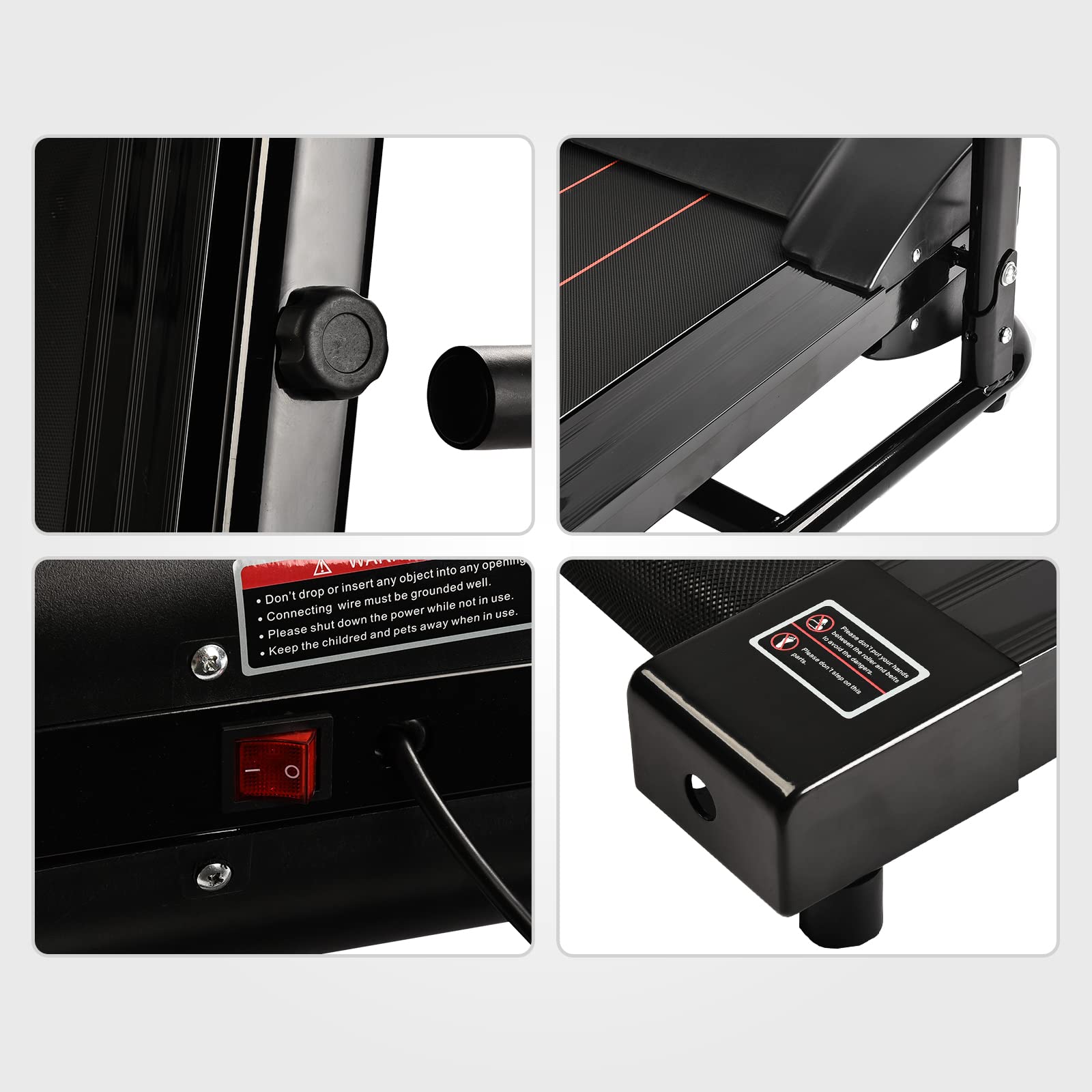 Fophet Folding Treadmill, 1.5 HP Foldable Electric Motorized Treadmill Running Exercise Machine, Space-Saving Easy Assembly Fitness Jogging Workout, 12 Preset Programs, and LCD Display/ 2* cup Holders