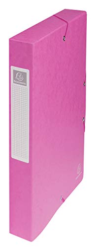 Exacompta - Ref 50400E - Elasticated Filing Boxes - 240 x 320mm in Size, Suitable for A4 Documents, 40mm Spine with Label - Assorted Colours (Pack of 8)