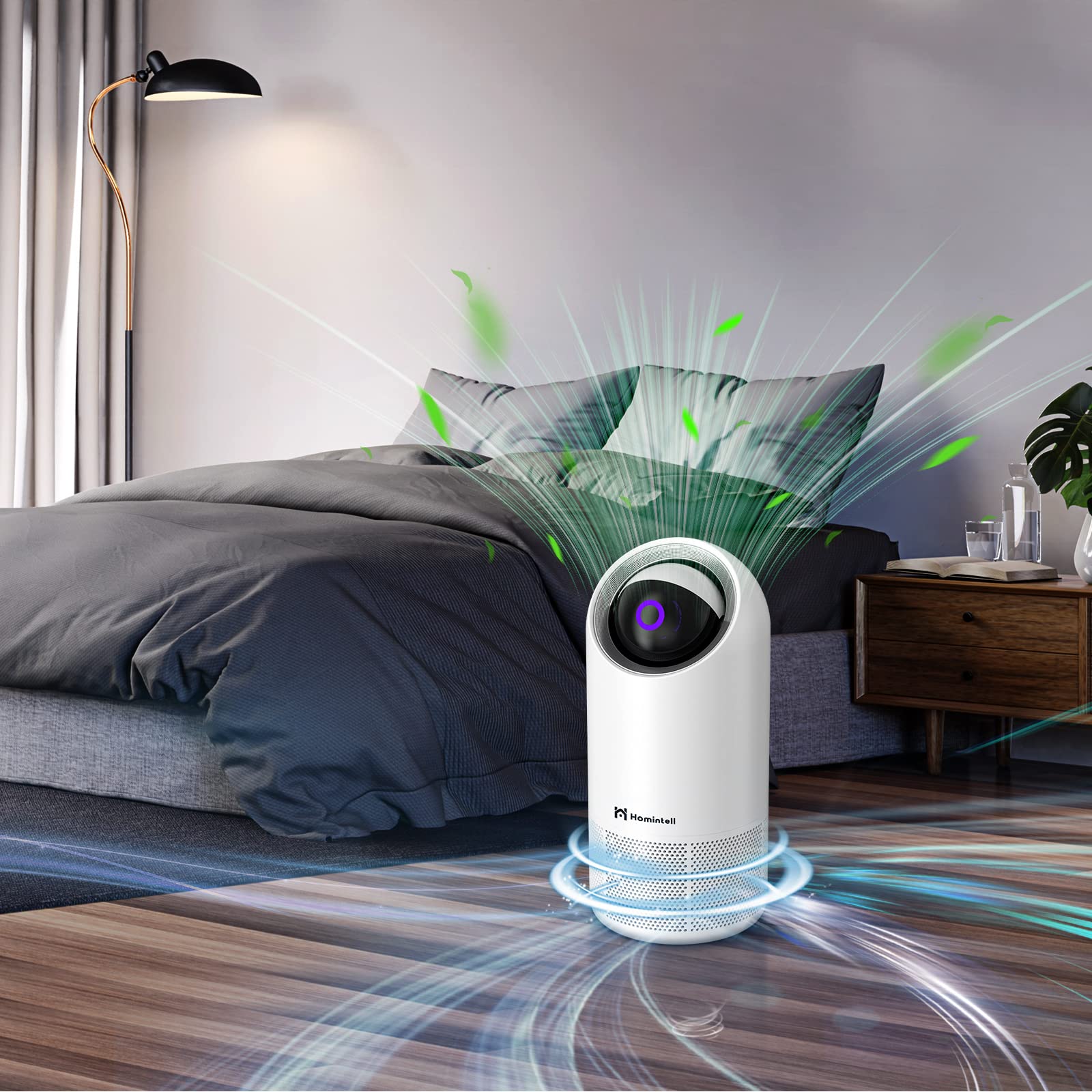 Homintell Air Purifiers for Home Large Room, PM2.5 Sensor H13 HEPA Air Purifier for Pets