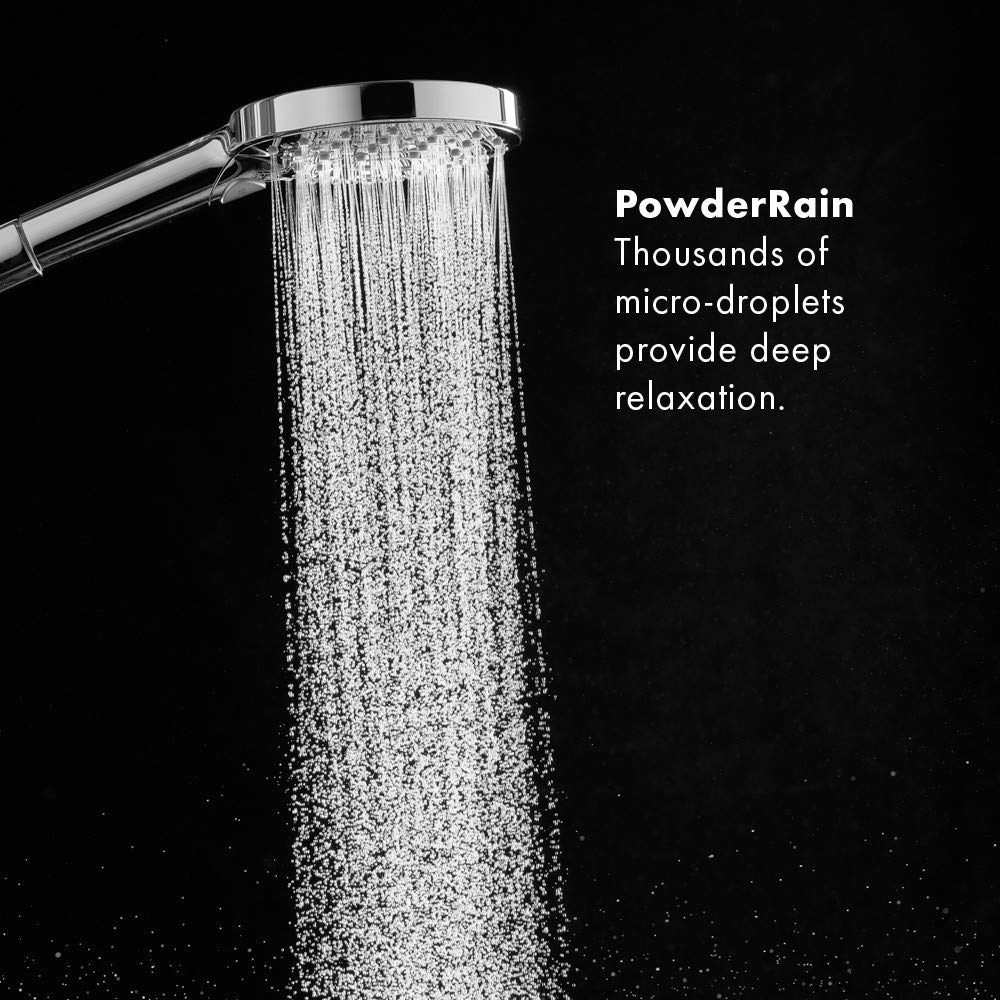 hansgrohe Raindance Select S Low Flow 5-inch Handheld Shower Head Modern 3 -Spray PowderRain, Rain, Whirl 26036001