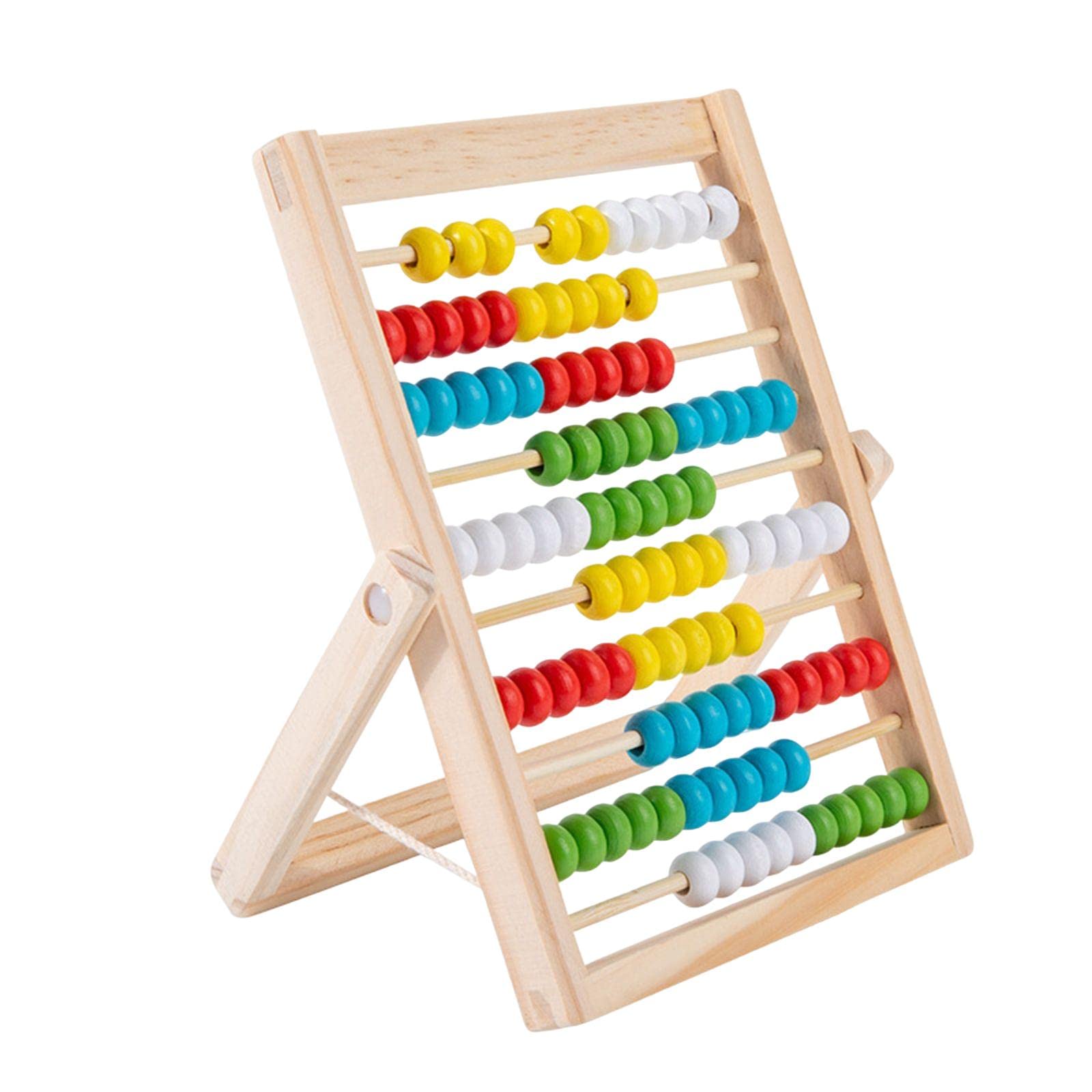 Gazechimp Wooden Abacus Educational Counting Frames Toy,Kids Learning Math with 100 Colorful Beads,10 Rows Abacus for Children Toddlers Girls Boys