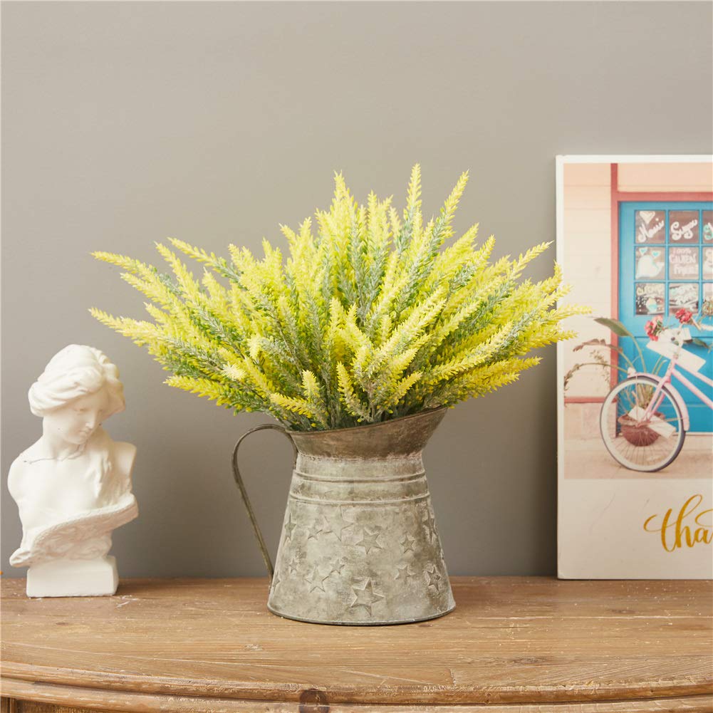 Fule 4 Pcs Artificial Lavender Flowers for Home Kitchen Party Wedding Garden Office Patio Decor, Yellow