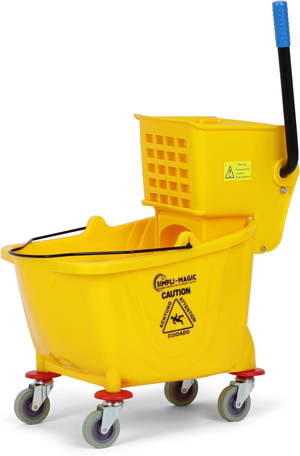 Simpli-Magic Commercial Mop Bucket with Side Press Wringer, 36 Quart, Yellow