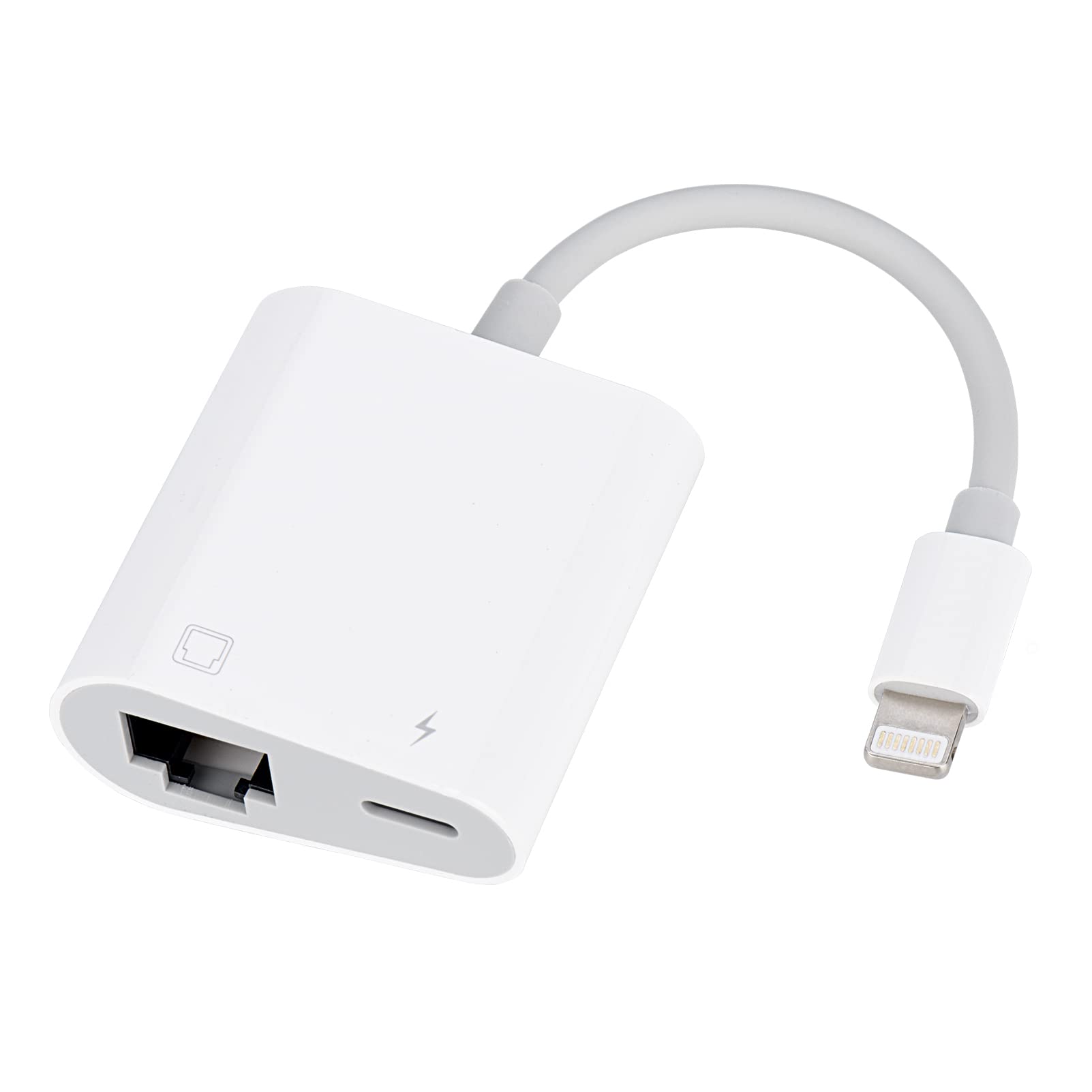 Lightning to Ethernet RJ45 LAN Network Adapter with Charging Port for lPhone,lPad 10/100Mbps High Speed,Plug and Play Supports All iOS