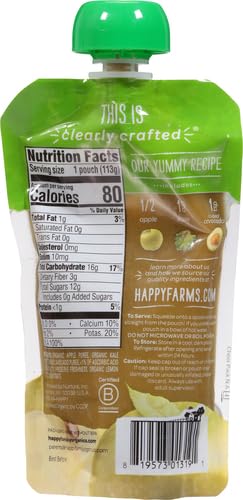 Happy Baby Apple Kale Avocado, 4 Oz Pouch