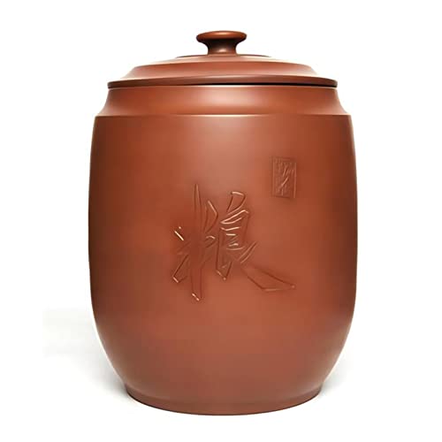 TUU Retro Rice Dispenser Ceramic Large Capacity Sealed Cereal Storage Container with Lid Grain Dispenser Suitable for Kitchen Soybean, Corn, Flour, Sugar, Rice, Nuts, Snacks, Pet Food