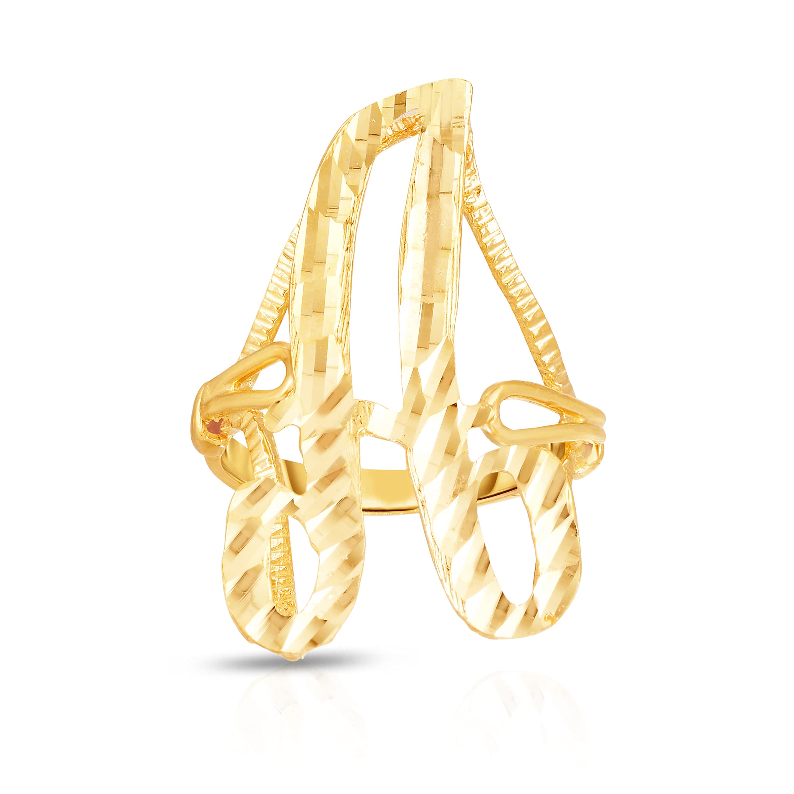 Floreo 10k Yellow Gold Extra Large Cursive Personalized Alphabet Character Initial Ring, Letter A, Ring Size 9