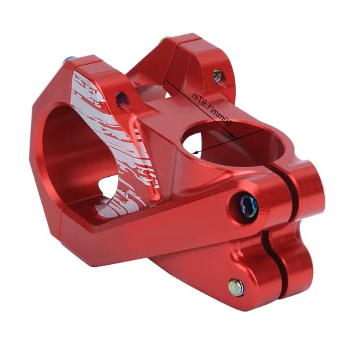 JINDI Bike Handlebar Stem, Anode Grinding Processing Hollow Ultra Light Short Handlebar Stem for Fixed Gear Bike for Road Bike(Red)