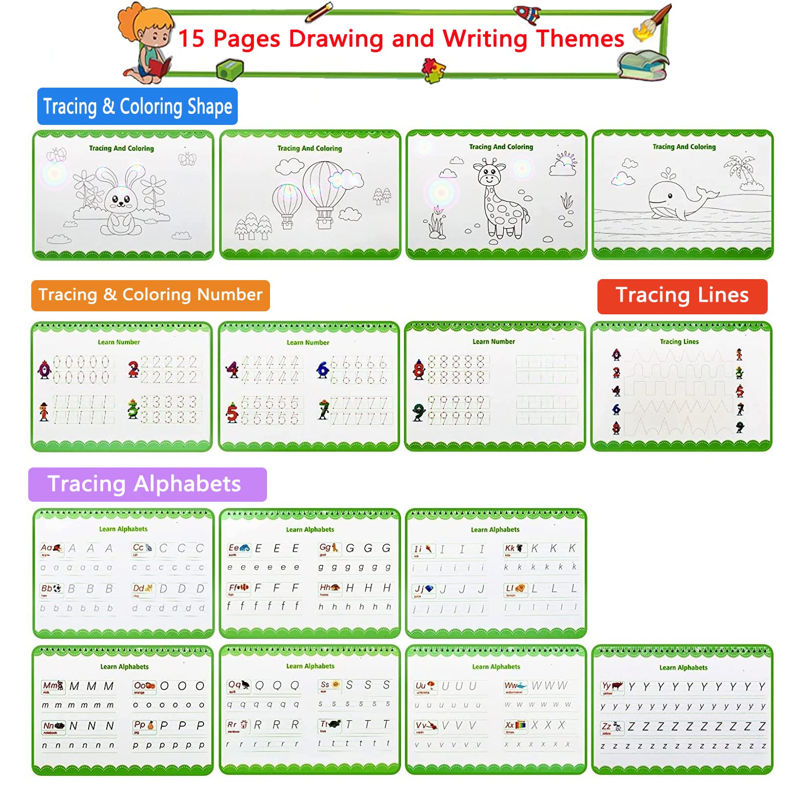 UOMNICUE Montessori Busy Book, 30 Themes Preschool Busy Book for Toddlers 3-6 Year Old, Preschool Learning Activity Book Quiet Book, Preschool Learning Materials for Autism Sensory & Kindergarten