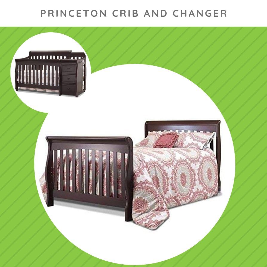 Full Size Conversion Kit Bed Rails for Sorelle Crib & Changer Combos (Espresso, Princeton Crib & Changer - Model #1050)
