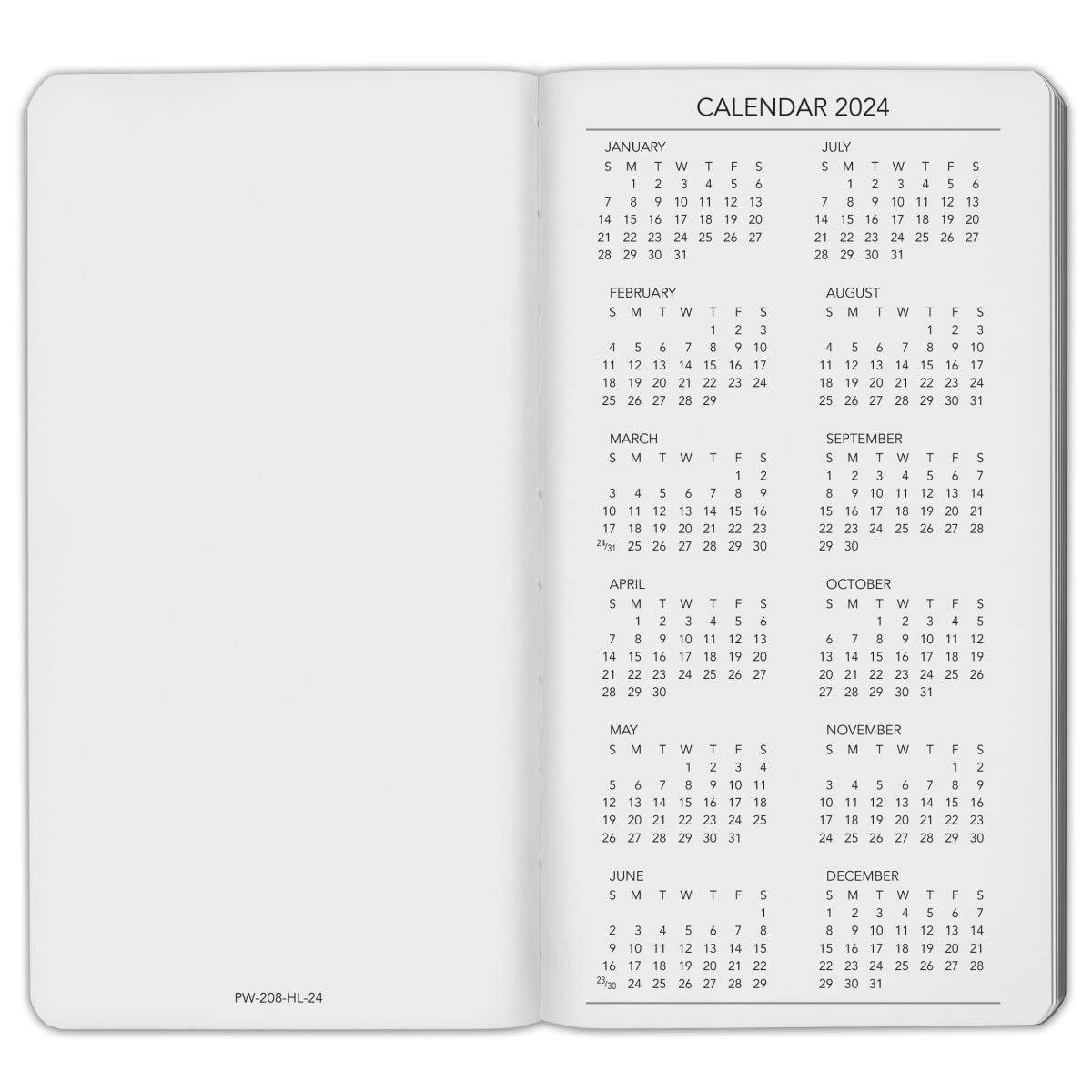 Harbor Pocket Weekly Planner 2024 - Cambridge Orchid Flower - 6x3.25"
