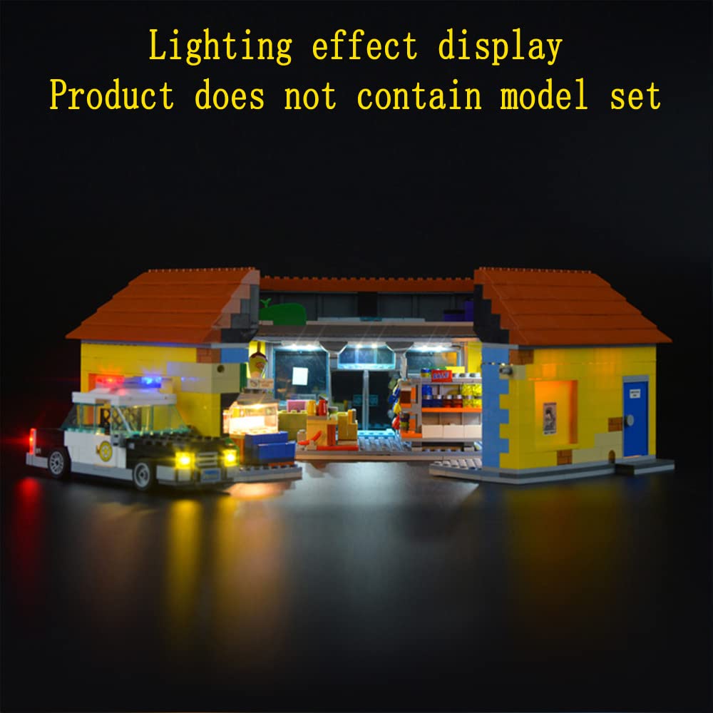 GEAMENT LED Light Kit Compatible with The Kwik-E-Mart - Lighting Set for The Simpsons 71016 Building Model (Model Set Not Included)