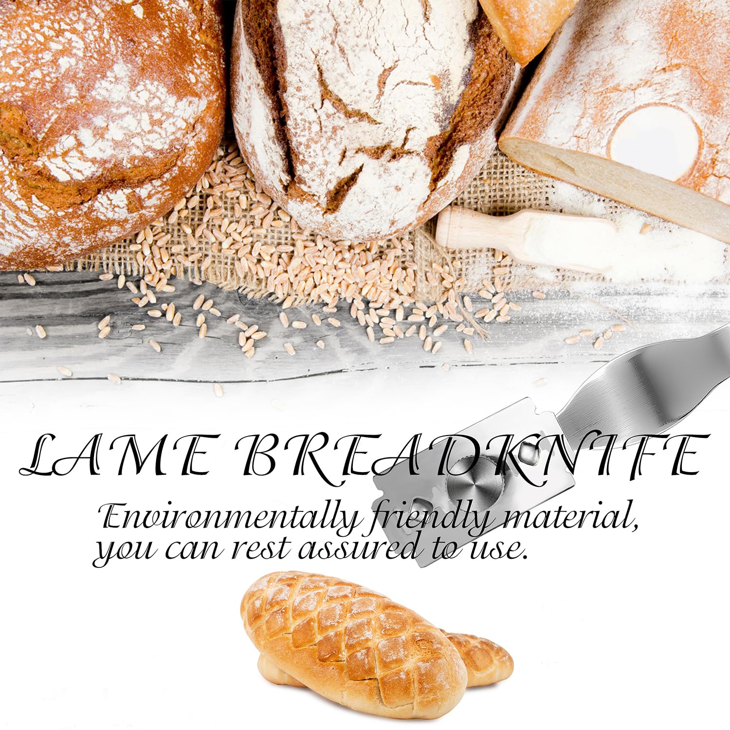 Sysmashing Premium Bread Lame for Dough Scoring Knife,Stainless Steel Bread scoring tool, Tool Sourdough Slashing with 5 Blades Included Leather Protector Cover