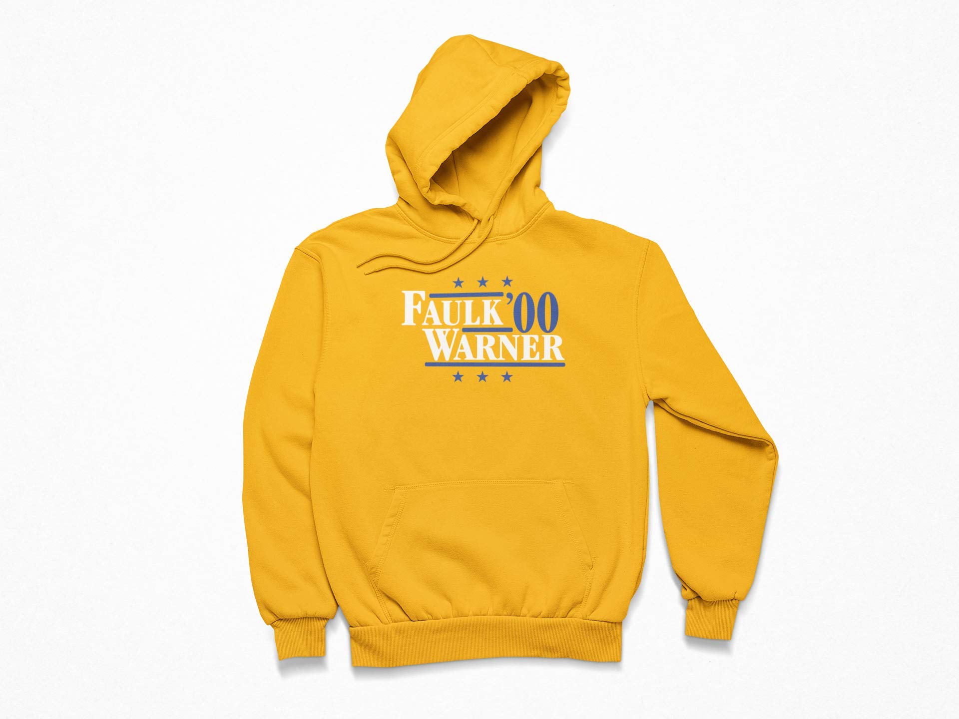 Faulk & Warner '00 - Political Campaign Parody Hoodie - Blue and Gold Version - Gold - XL