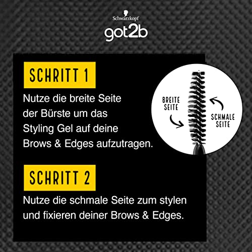 got2b glue 4 brows & edges, 2in1 brow gel & hair mascara, with practical, two-sided eyebrow brush for styling and fixing baby hair, vegan formula, 16 ml
