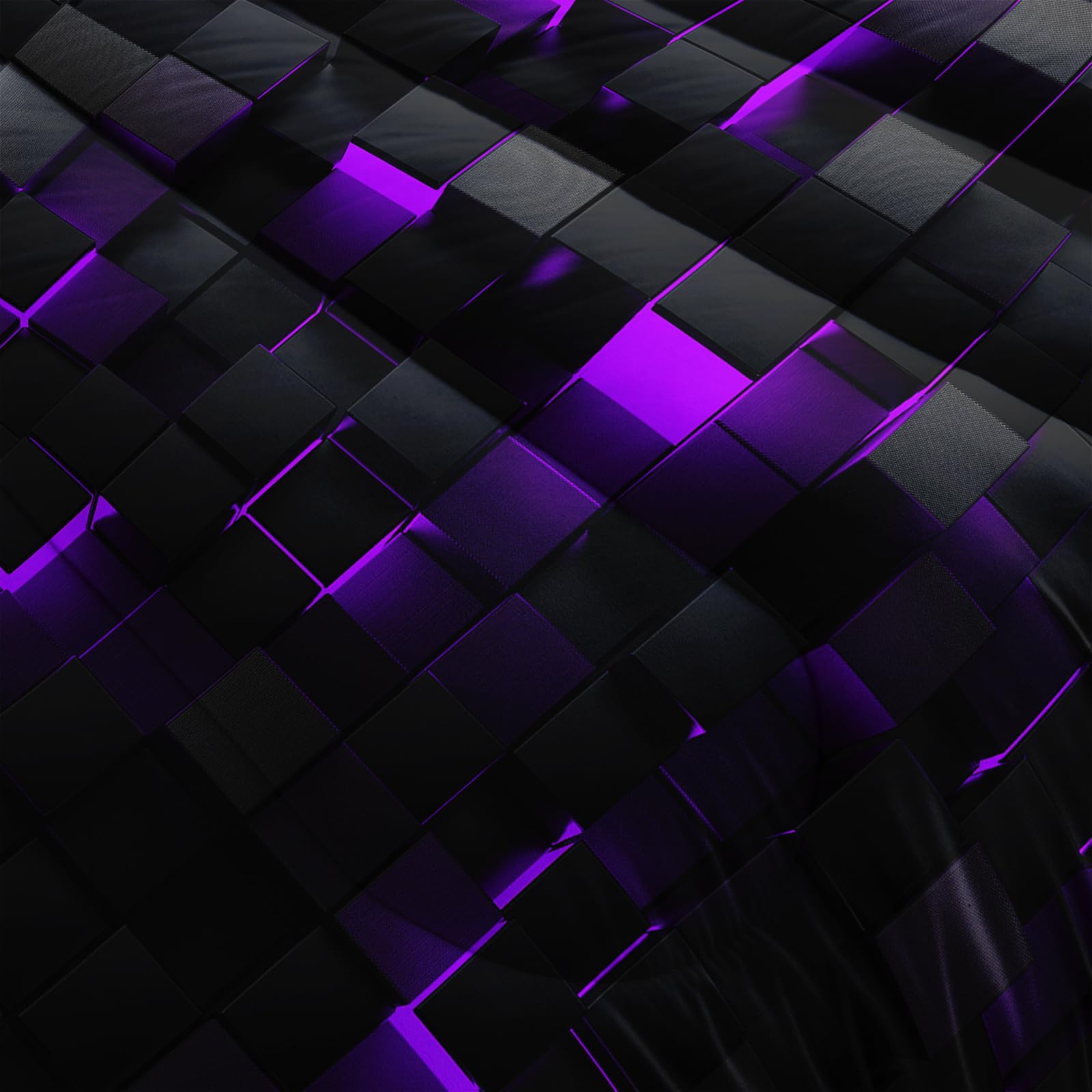 Geometric Violet Black Comforter Set,Light Honeycomb 3 Piece Bedding Set Full Size for Teen Boys,Modern Bedding Quilt Set Geometry Decor,Microfiber Lightweight 1 Comforter 2 Pillowcases All Season