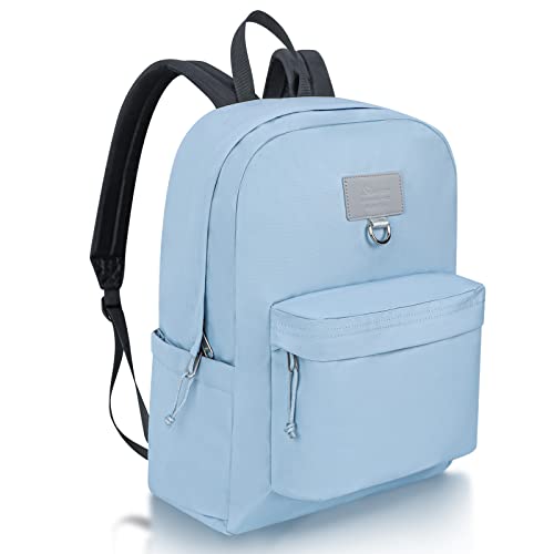 SIMTOP Travel Backpack Casual Daypack Backpacks, Lightweight Travel Backpack Durable Polyester Fabric for Work Travel, YKK Zipper Water Resistant Daypack. Light Blue Backpack