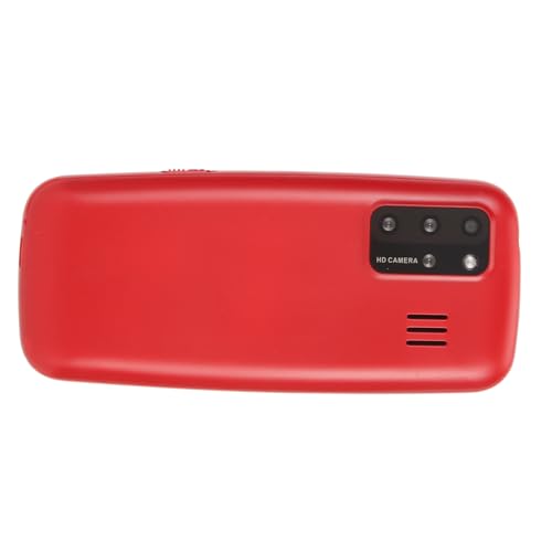 Elderly Mobile Phone, Large Button Mobile Phone LED Flashlight 1.77 Inch ABS LCD Dual Card Dual Standby (Red)