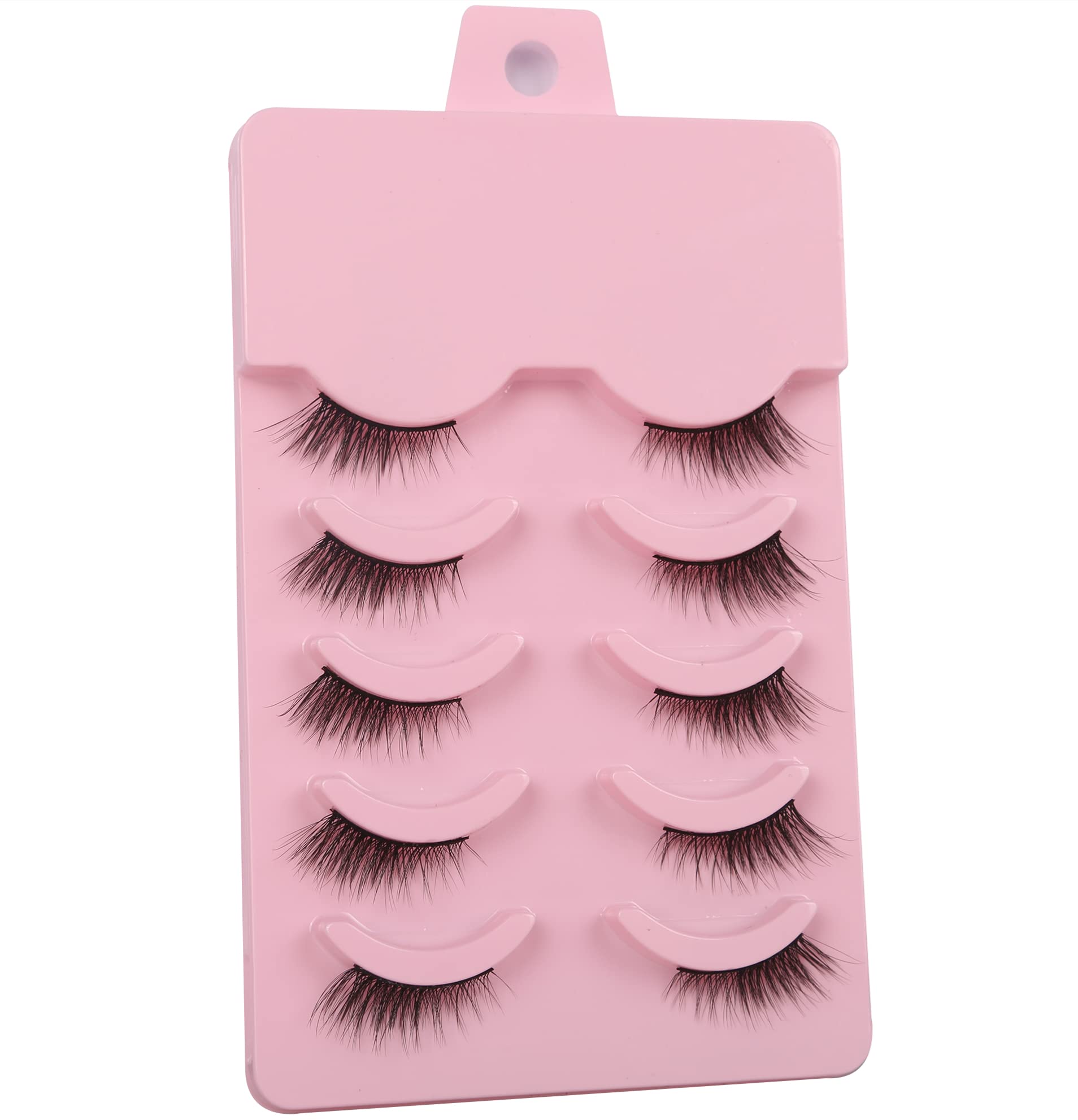Himirell Half Lashes Natural Look Cat Eye Lashes Short Accent Corner False Eyelashes Look Natural Faux Mink Lashes 5 Pairs Pack