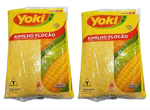 MAGFLERUM Pre-Cooked Flaked Corn Flour - 17.64 Oz (Pack of 2) | Farinha de Milho em Flocos Pré-Cozida - 500g_AB
