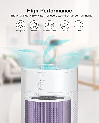 MORENTO HY1800 Air Purifiers for Bedroom with Air Purifiers Smoke Removal Filter, White