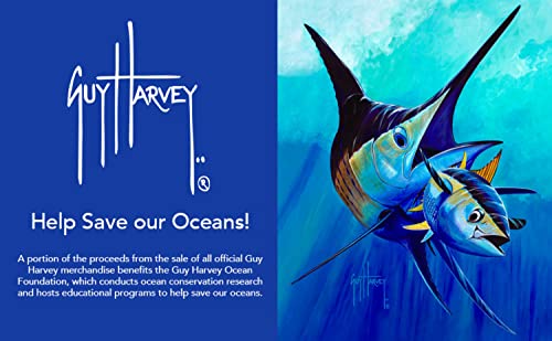 Guy Harvey Men’s Billfish Collection Short Sleeve Pocket T-Shirt, Azure Blue/Turn The Tide, XX-Large