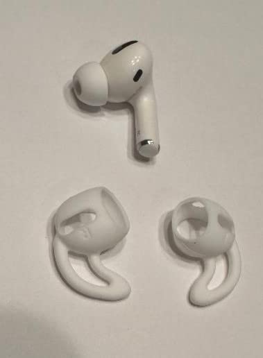 Single Earbud Replacement with Detachable Ear Hooks (Size M) for AirPods Pro R Right Side, White
