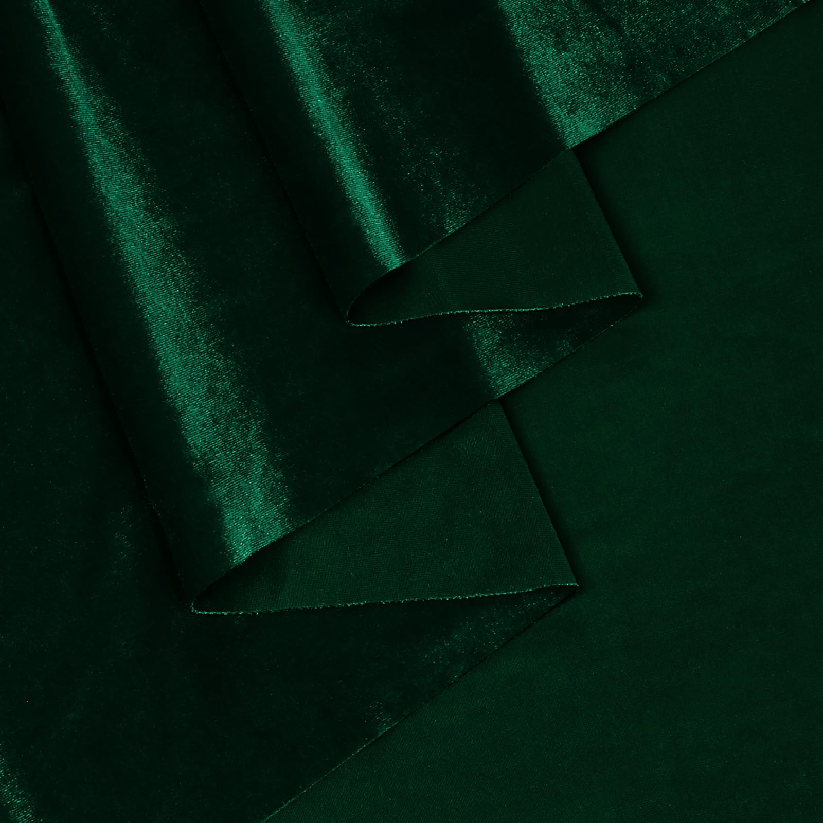 KKJIAF Hunter Green Stretch Velvet Fabric 60 Inch Wide, 1 Yard Soft Stretchy Fabric for Sewing Clothes, Apparel, Costume, Crafts - 90% Polyester 10% Spandex