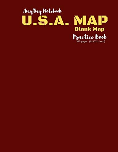 U.S.A. Map â Blank Map | Practice Book | AmyTmy Practice Book | 100 pages | 8.5 x 11 inch | Matte Cover
