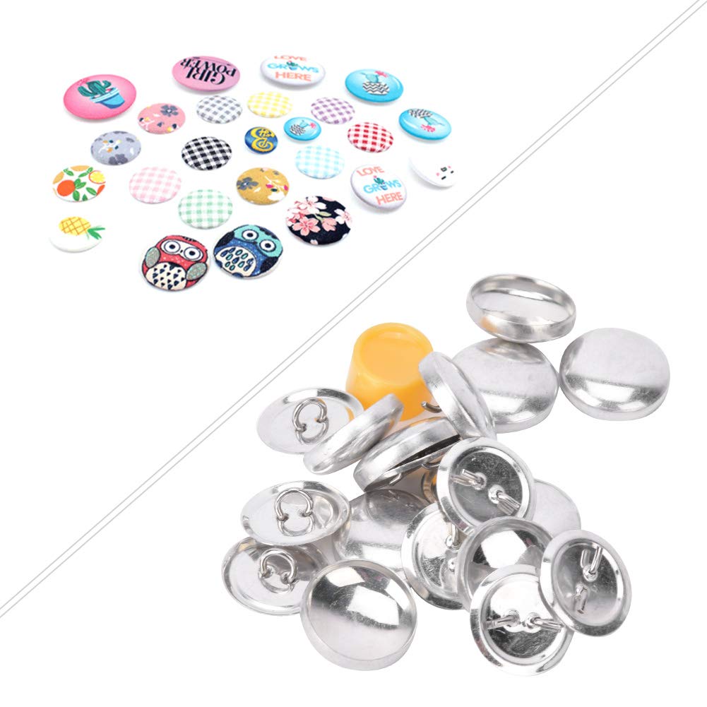 DIY Handmade Wrapped Cloth Cover Buttons Kit,Round Metal Buckle Blank Base Simple Press Button Wrapping Machine for Jewelry Gift Toys Accessories(20mm)