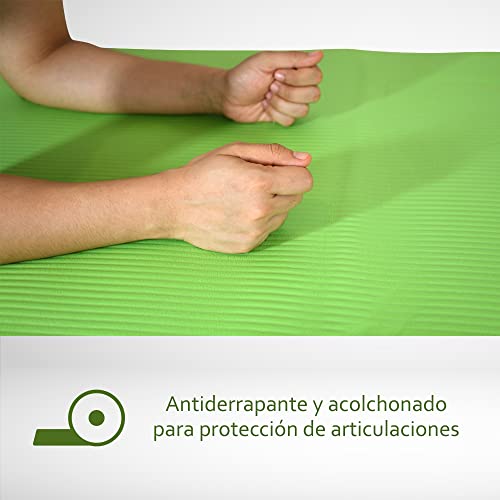Extra Thick Yoga Mat | Non Slip Backing | 0.4 Inch Thick Foam | Includes Adjustable Carrying Straps | Perfect for at Home or on the go workouts | Green