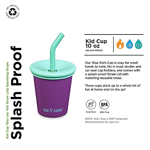 KLEAN KANTEEN Sparkling Grape Kid Cup with Straw Lid, 1 EA