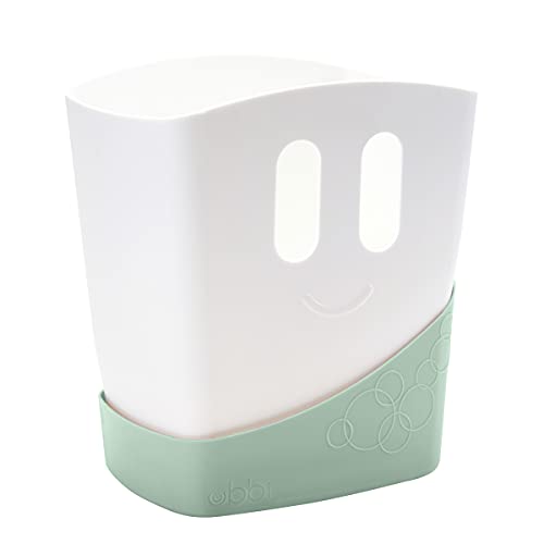 Ubbi Freestanding Bath Toy Organizer Bath Caddy with Removable Drying Rack Bin & Scoop for Toddlers + Baby, Sage