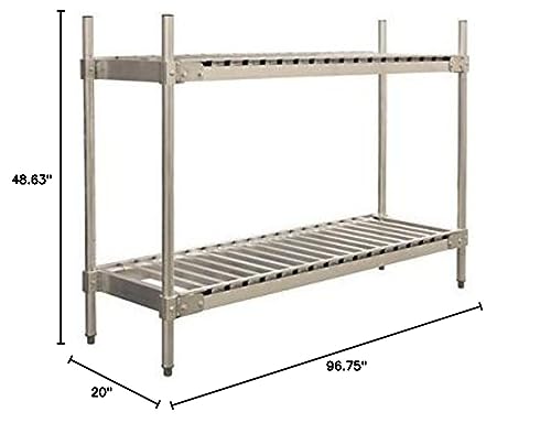 PVIFS KR204736-2 Keg Shelving Unit, 4 Keg Capacity, 36" Length x 20" Width x 48" Height, 2 Shelves