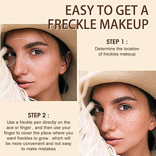 Freckles Pen, 2 Color Natural Freckles Makeup Pens Waterproof Long-Lasting Quick-Dry Pen, Natural Like-real Makeup, Easy Makeup Tool For a Natural Sun-kissed Makeup, Light Brown&Natrual Coffee