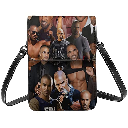 KIANSLA Shemar Moore Collage Small Crossbody Cell Phone Bag For Women'S, Portable Multifunction Shoulder Bag Card Hold Purse,With Removable Shoulder Strap