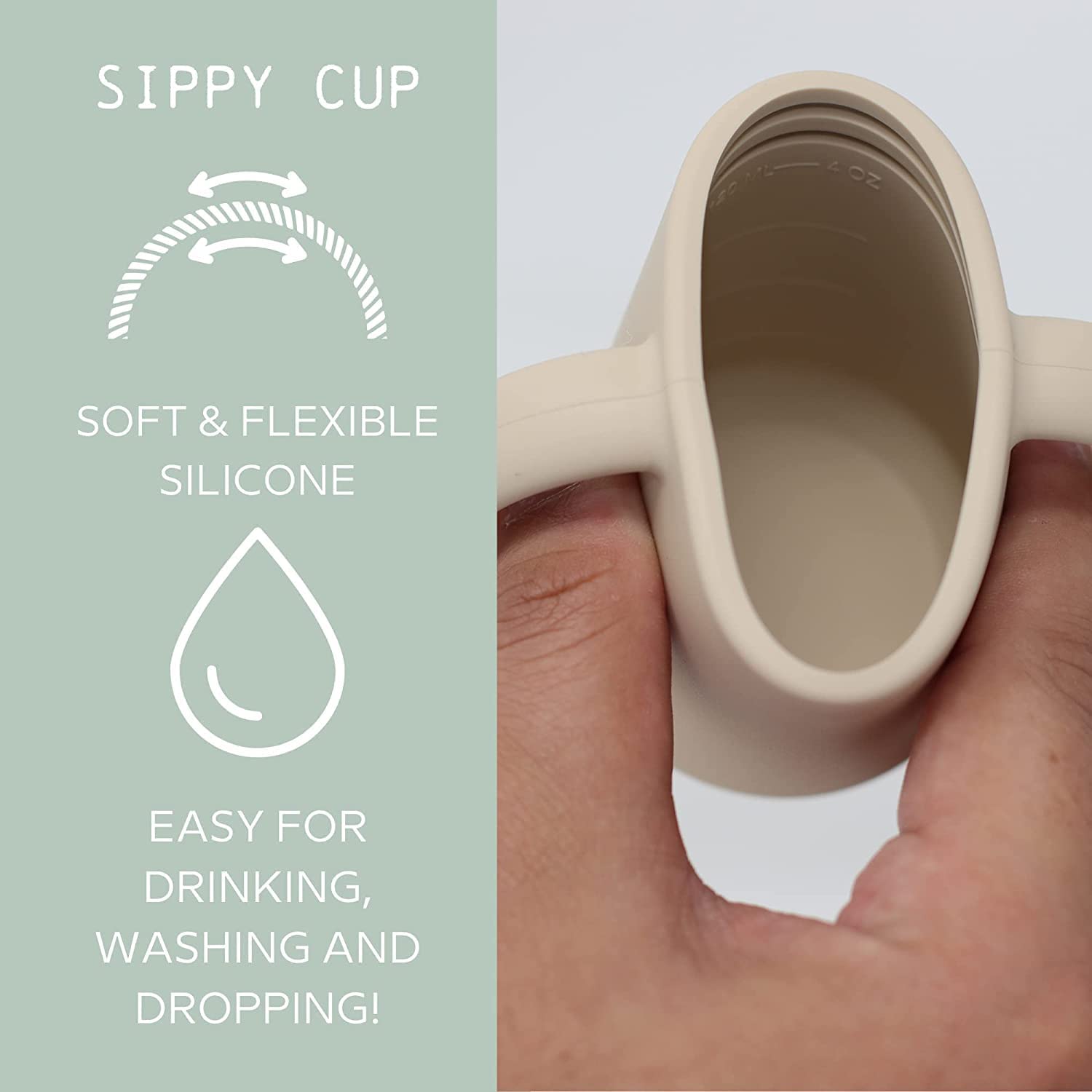 LoveyLu Silicone Sippy Cup Toddler Cup With Straw, Spill Proof Soft Spout Cup With Handles, Drop Proof, No Spill, Microwave, Dishwasher and Freezer Safe, (Blush) 2 Pack