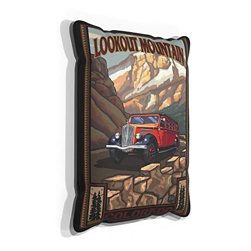 Lookout Mountain Tour Bus Canvas Throw Pillow for Couch or Sofa at Home & Office from Travel Artwork by Artist Paul A. Lanquist 13" x 19".